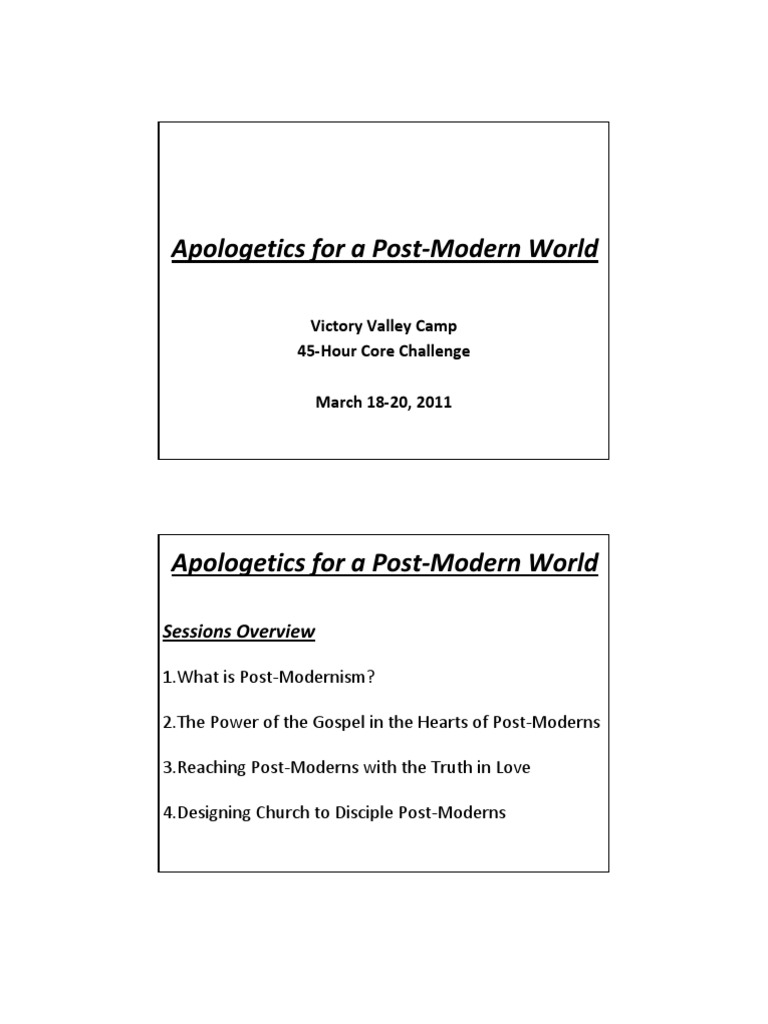 Apologetics Session 1 Pdf Scientific Method Reason