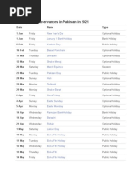 Pakistan Festival Calendar 2025 2026 | PDF