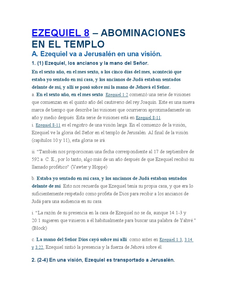 Ezequiel 8 | PDF | Ezequiel | Sacerdote
