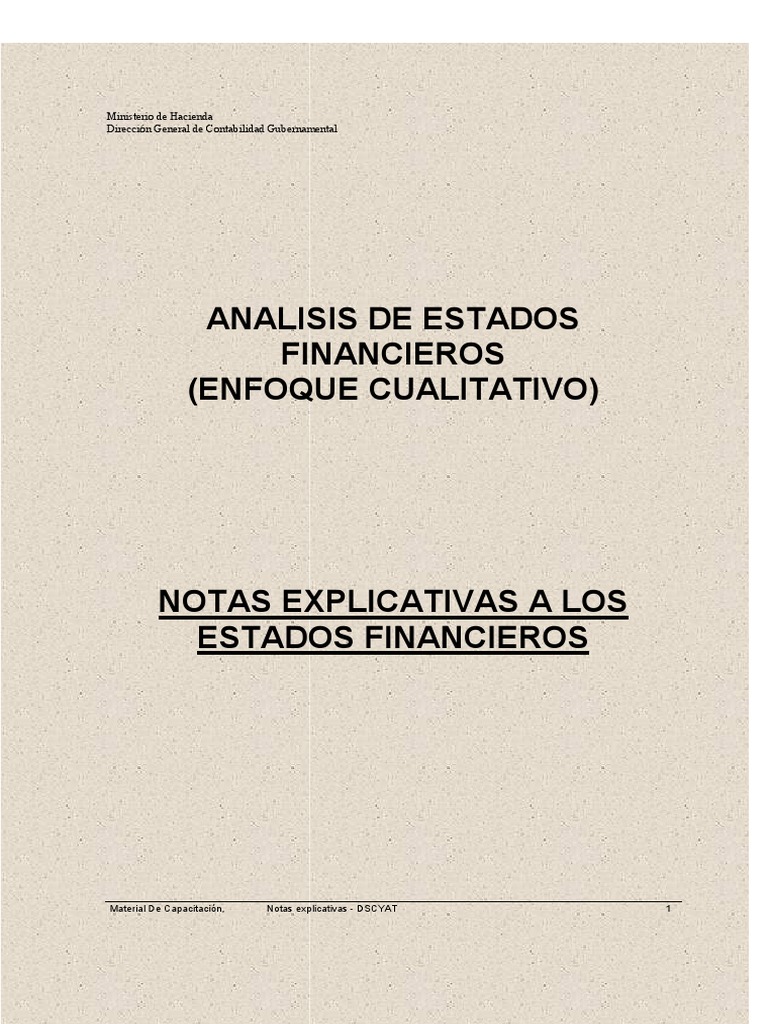 Modelo Notas Explicativas A Los Estados Financieros | PDF | Contabilidad | Estado financiero