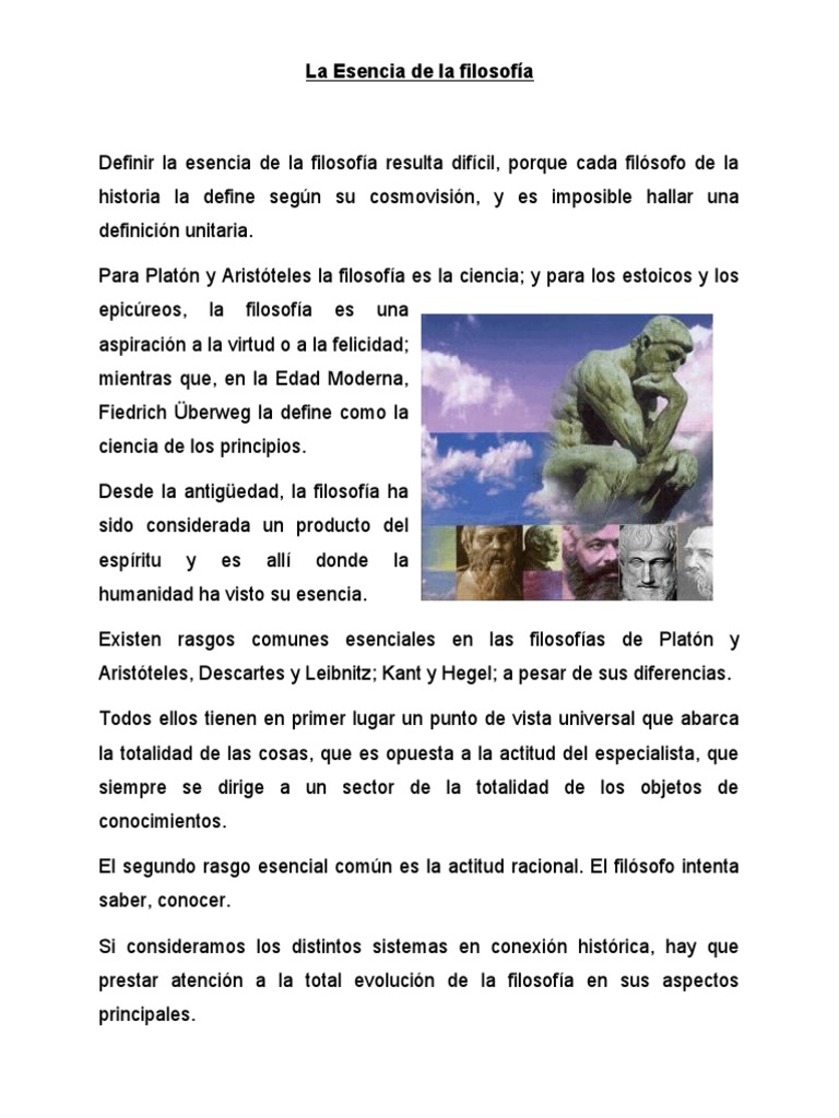 La Esencia de La Filosofía | PDF | Esencia | Aristóteles