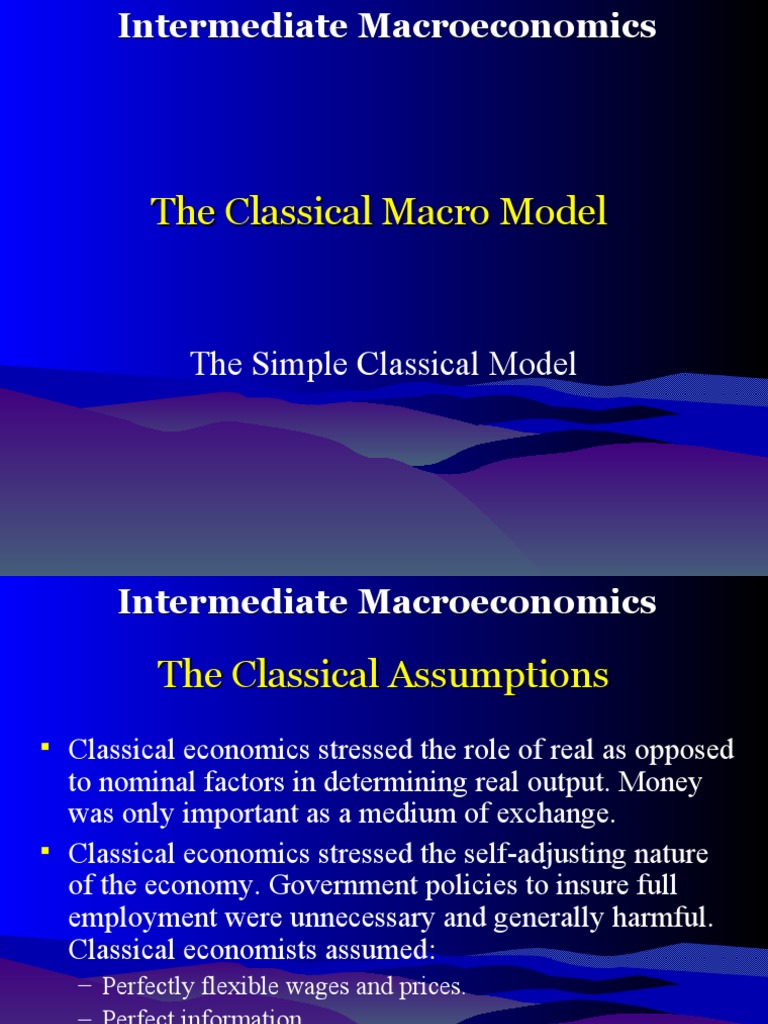 The Classical Macro Model Pdf Quantity Theory Of Money Labour