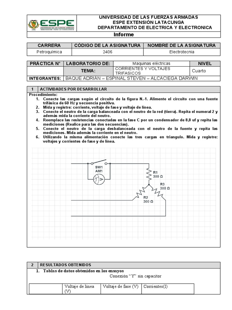 Corrientes y Voltajes Trifásicos | PDF | Corriente eléctrica | Poder ...