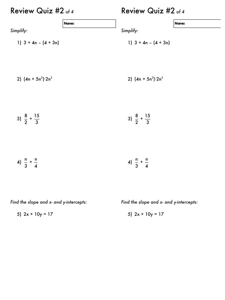 Review Quiz 2 - Mathematics Grade 9 | PDF