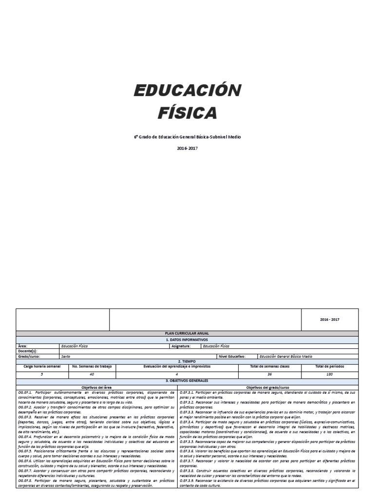 6to Educaci N F°sica | PDF | Educación Física | Evaluación
