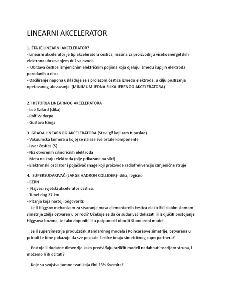 Linearni Akceleratori | PDF