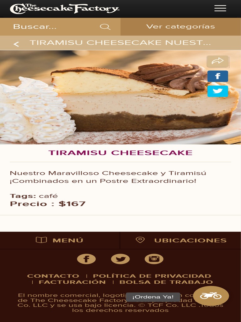 MenuCDMX The Cheesecake FactoryThe Cheesecake Factory | PDF