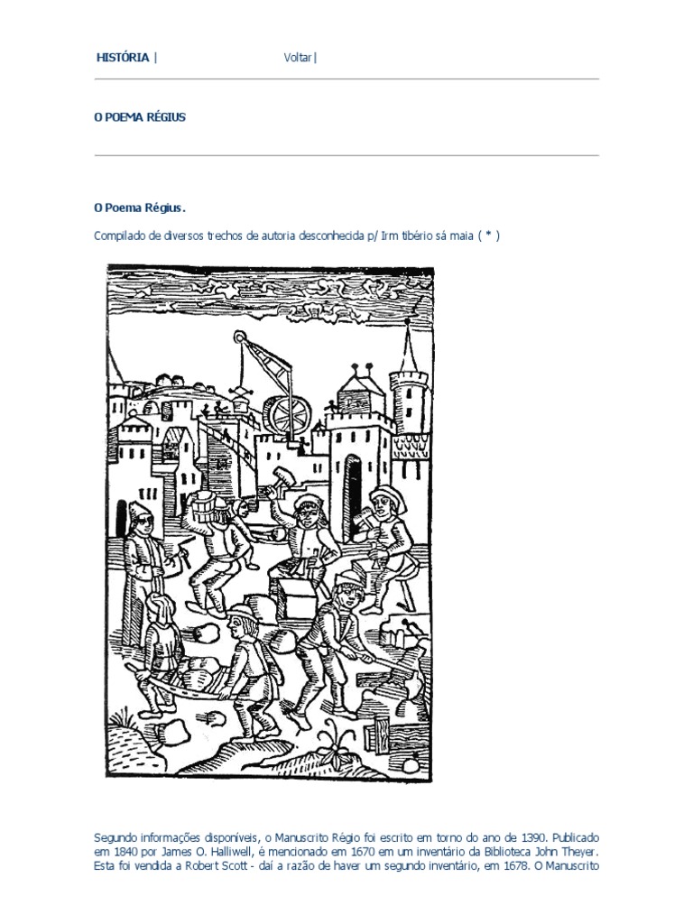 O Poema Régius | PDF | Antiquário | Maçonaria