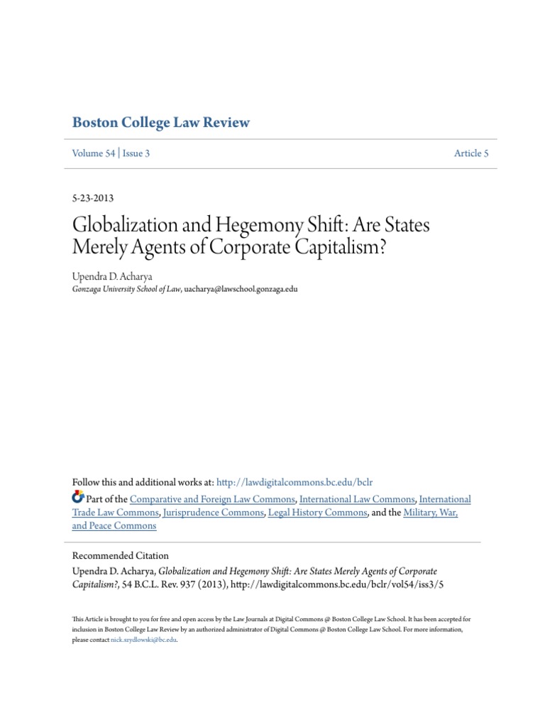 Globalization and Hegemony Shift | PDF | International Law ...