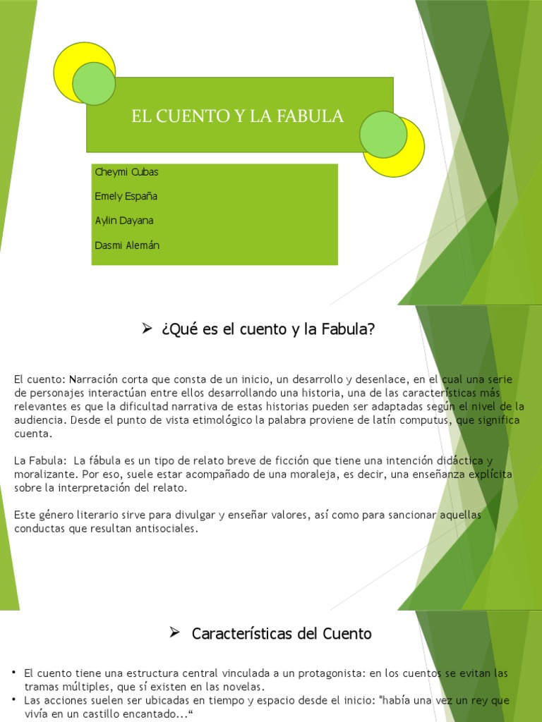 Cuento y Fábula: Definición y Tipos | PDF | Cuentos | Fábula