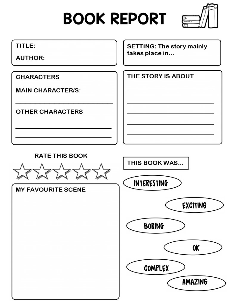Book Report: Title: Author: Characters Main Character/S: SETTING: The ...