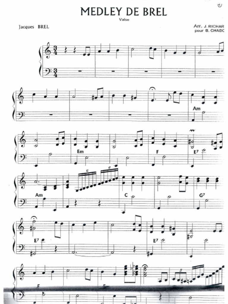 Partition Medley Brel | PDF