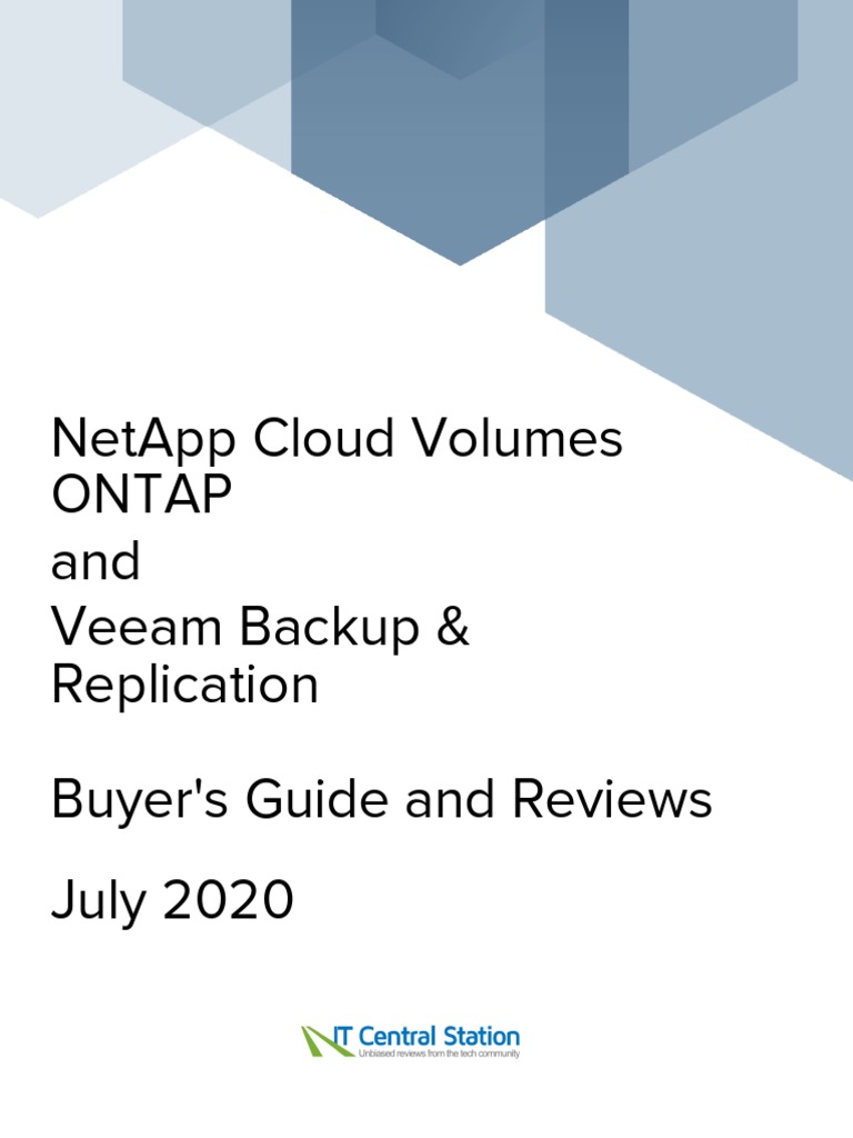 Netapp Cloud Volumes Ontap and Veeam Backup & Replication Buyer'S Guide and Reviews July 2020 ...