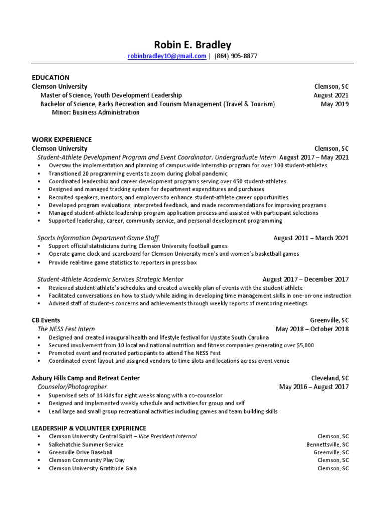 Robin Bradley Resume 9 | PDF | Mentorship | Human Nature