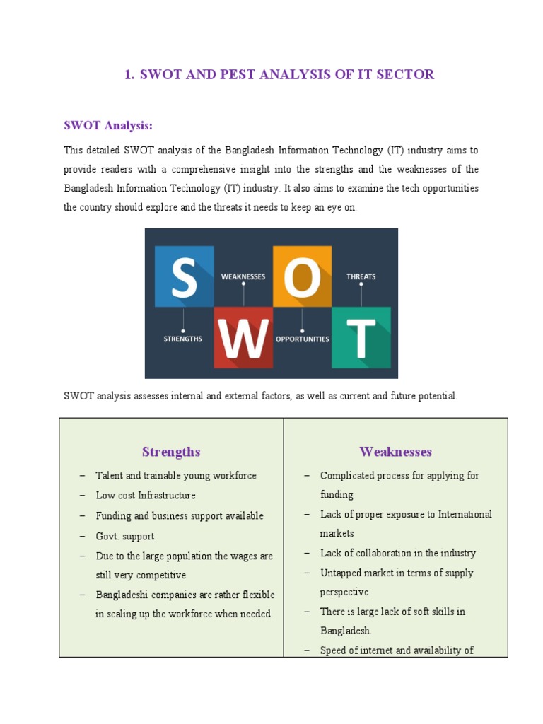 Swot and Pest Analysis of It Sector | PDF | Business | Computers