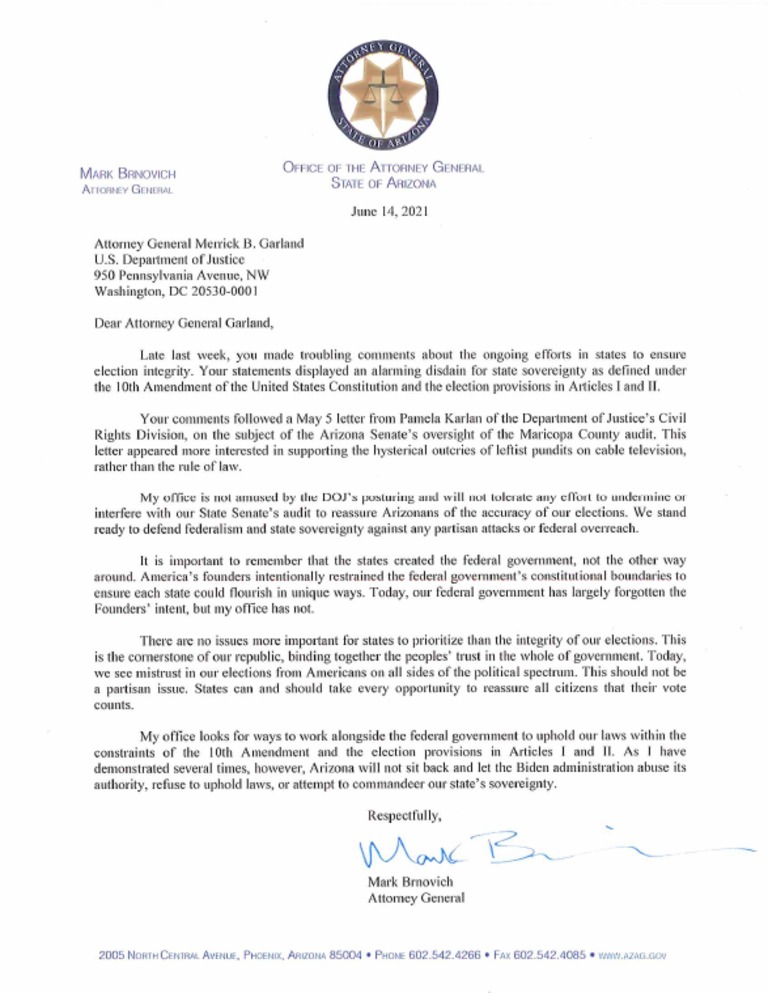 2021-06-14 Letter To Attorney General Garland | PDF | Social ...