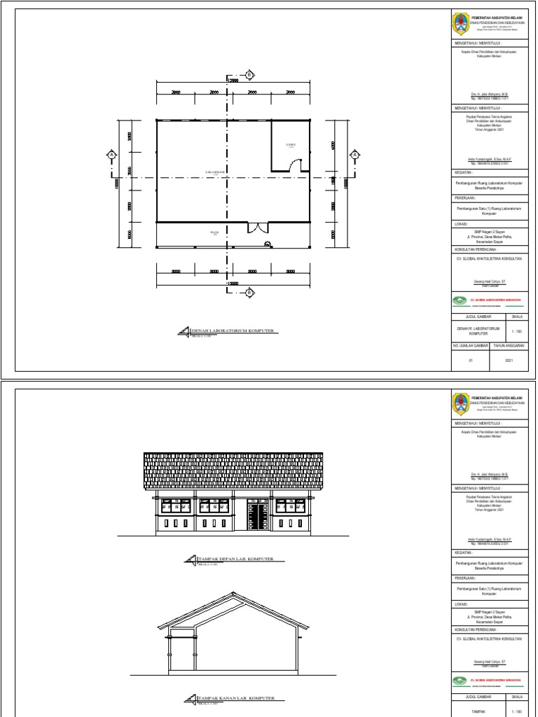Gambar Rencana R.lab Kom SMP 2 Sayan | PDF