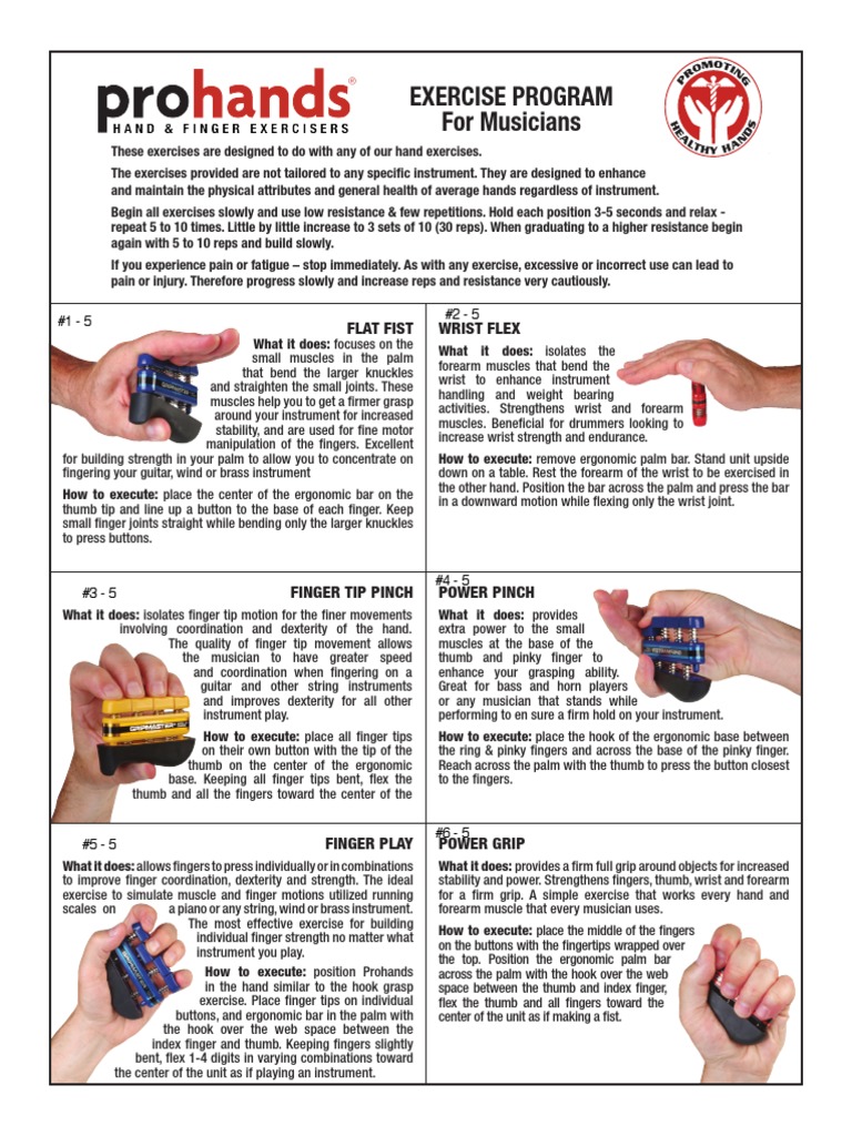 Exercise Program For Musicians: Wrist Flex Flat Fist | PDF | Finger | Thumb