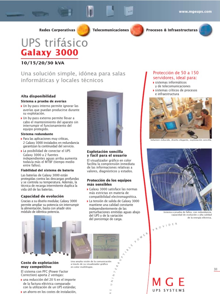 Galaxy 3000 | PDF | Ingeniería de confiabilidad | Ingenieria Eléctrica