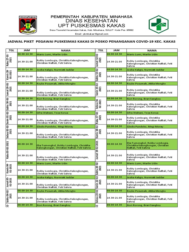 Jadwal Piket Posko | PDF