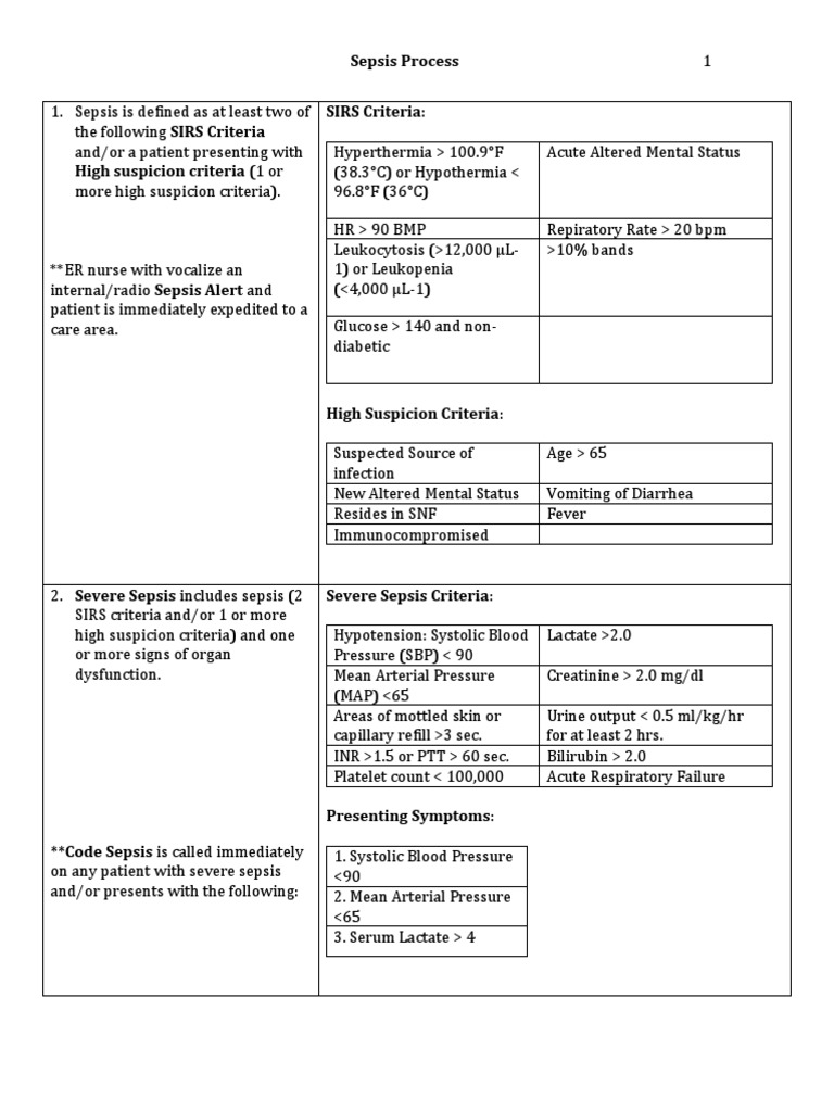 Sepsis Process | PDF | Sepsis | Blood Pressure