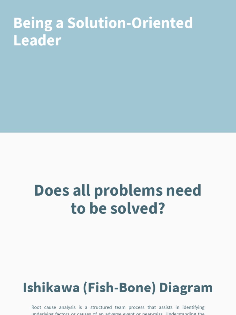 Being A Solution-Oriented Leader | PDF