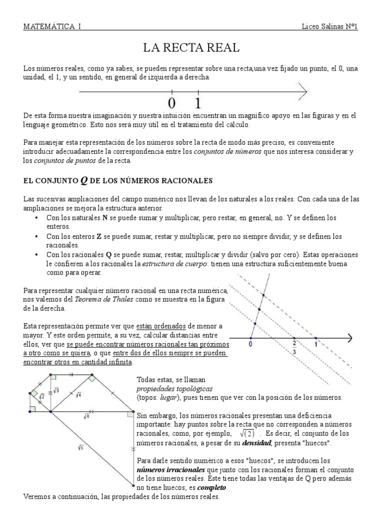 La Recta Real | PDF | Intervalo (Matemáticas) | Número racional