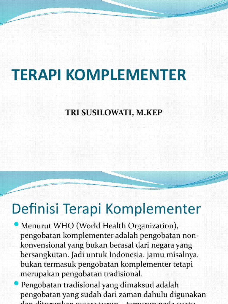 Materi Terapi Komplementer Sarjana Keperawatan Kep Komunitas 2 20200319 072137 | PDF | Kesehatan ...