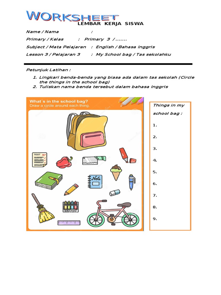 LEMBAR KERJA SISWA Kelas 3 | PDF
