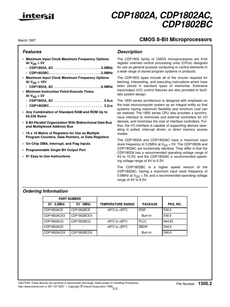 CDP 1802 | Download Free PDF | Central Processing Unit | Input/Output