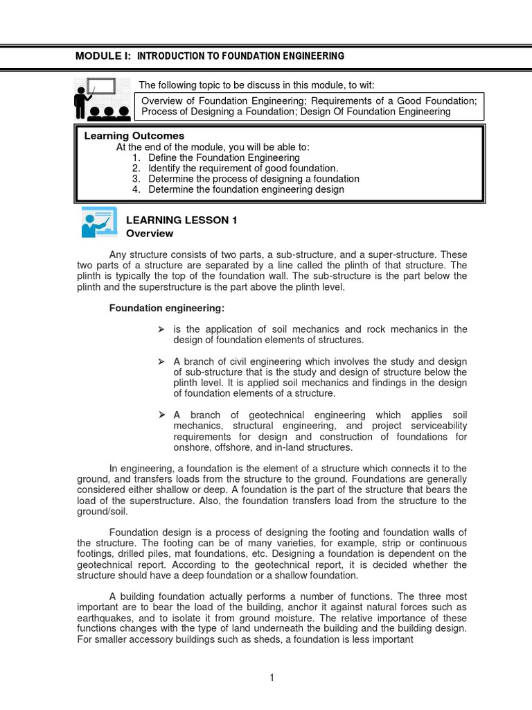 MODULE I-Introduction To Foundation Engineering | PDF | Solid Mechanics ...
