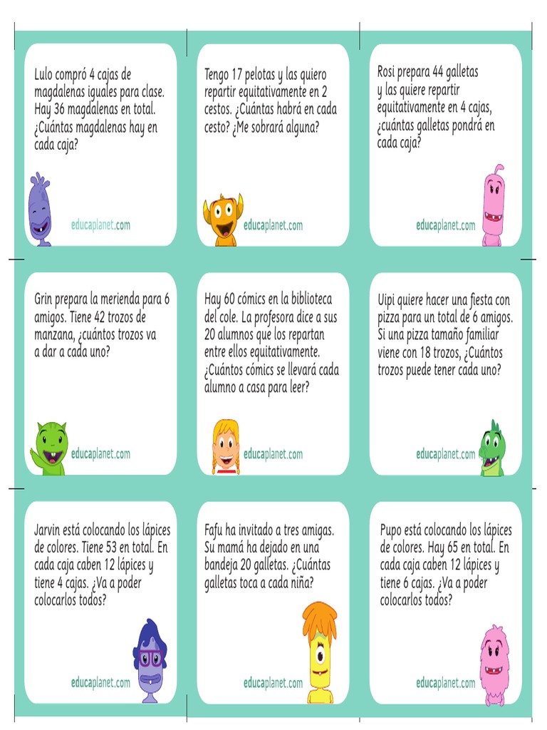 Divisiones Tarjetas | PDF