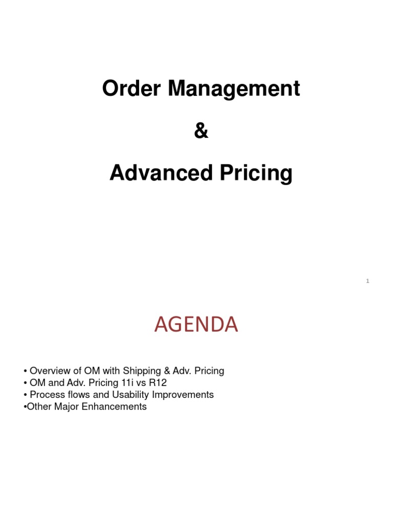 Oracle R12 SCM Oracle Order Management and Advance Pricing Consultant ...