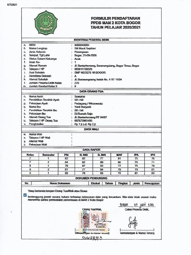 Formulir Materai | PDF