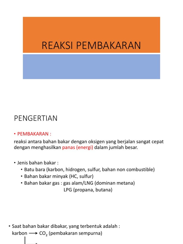 Reaksi Pembakaran Bahan Bakar Gas | PDF