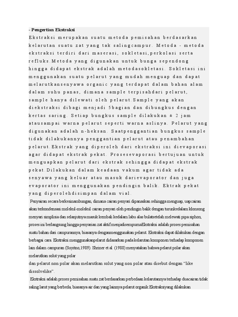 Pengertian Ekstraksi | PDF | Kesehatan Holistik | Sains & Matematika