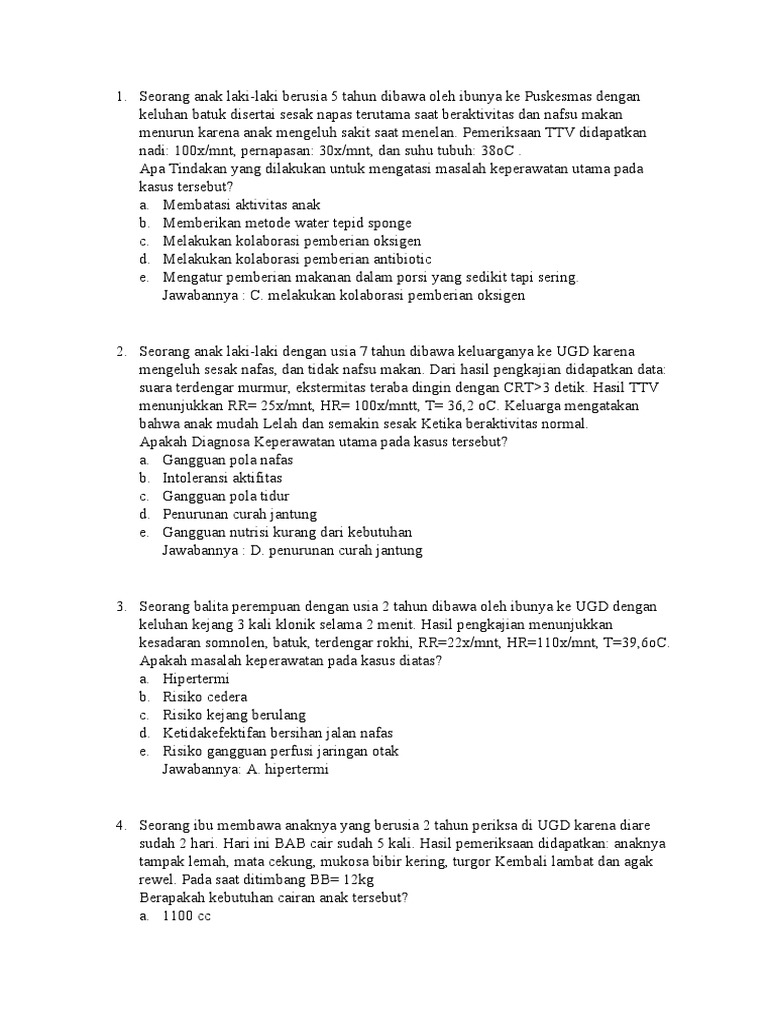 Soal Kep - Anak Lidya | PDF | Pengembangan Diri | Sains & Matematika