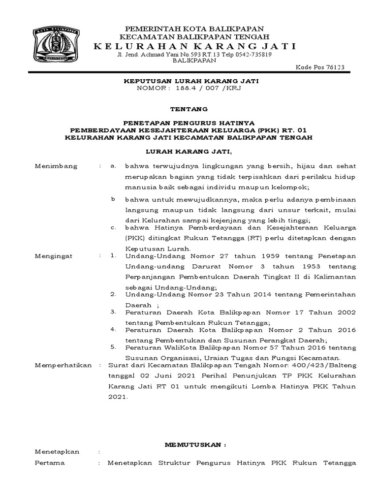 SK Hatinya PKK | PDF