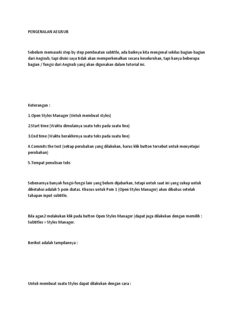 AegiSub Tutorial | PDF