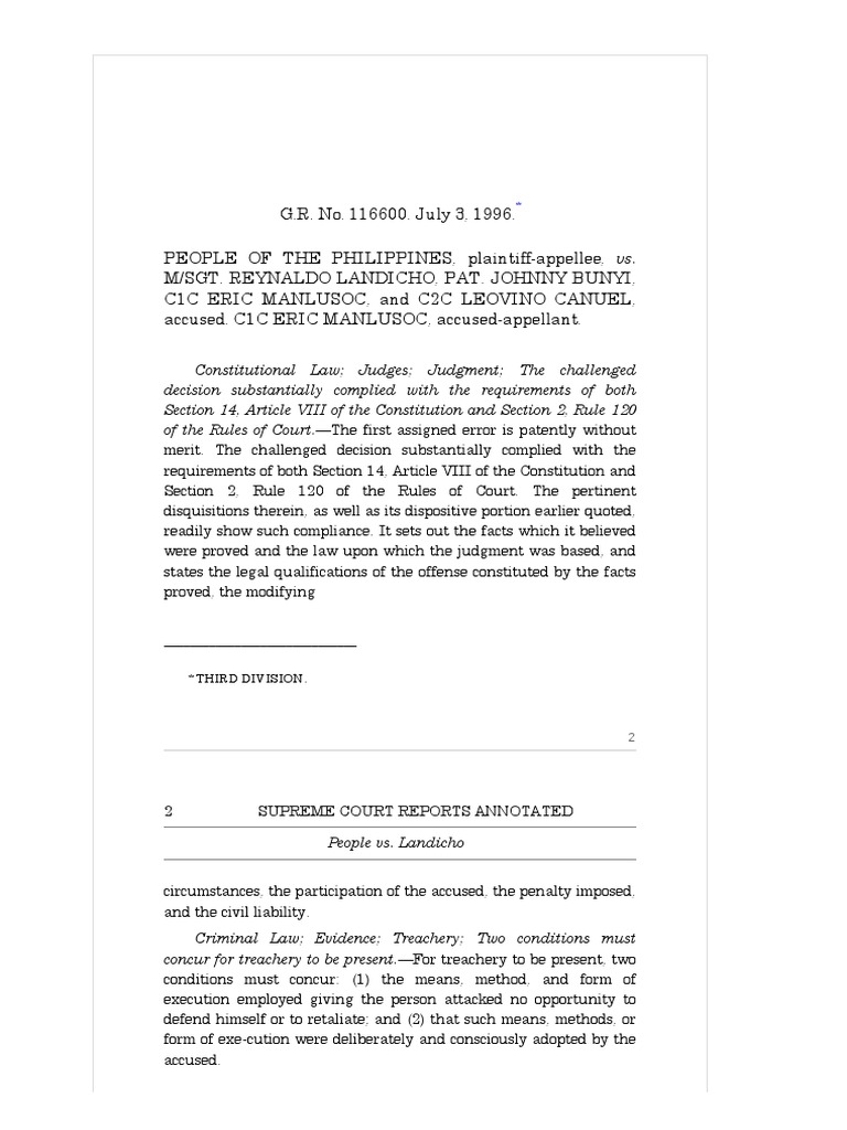 People vs. Landicho | PDF | Testimony | Witness
