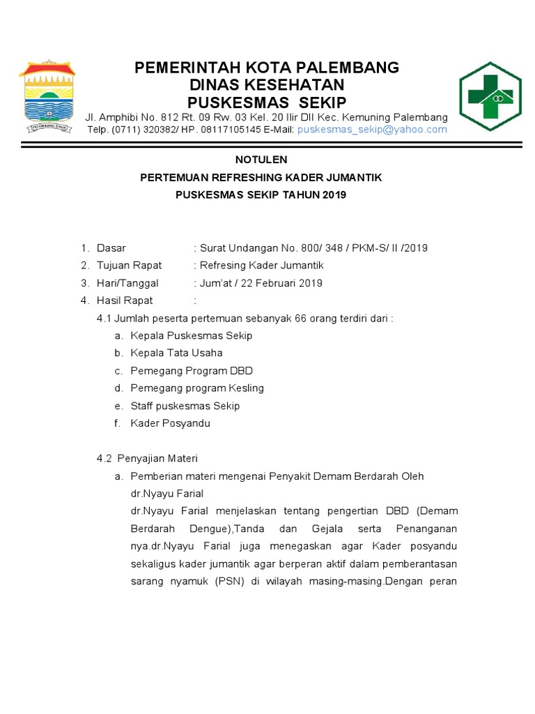 Notulen Pertemuan DBD | PDF