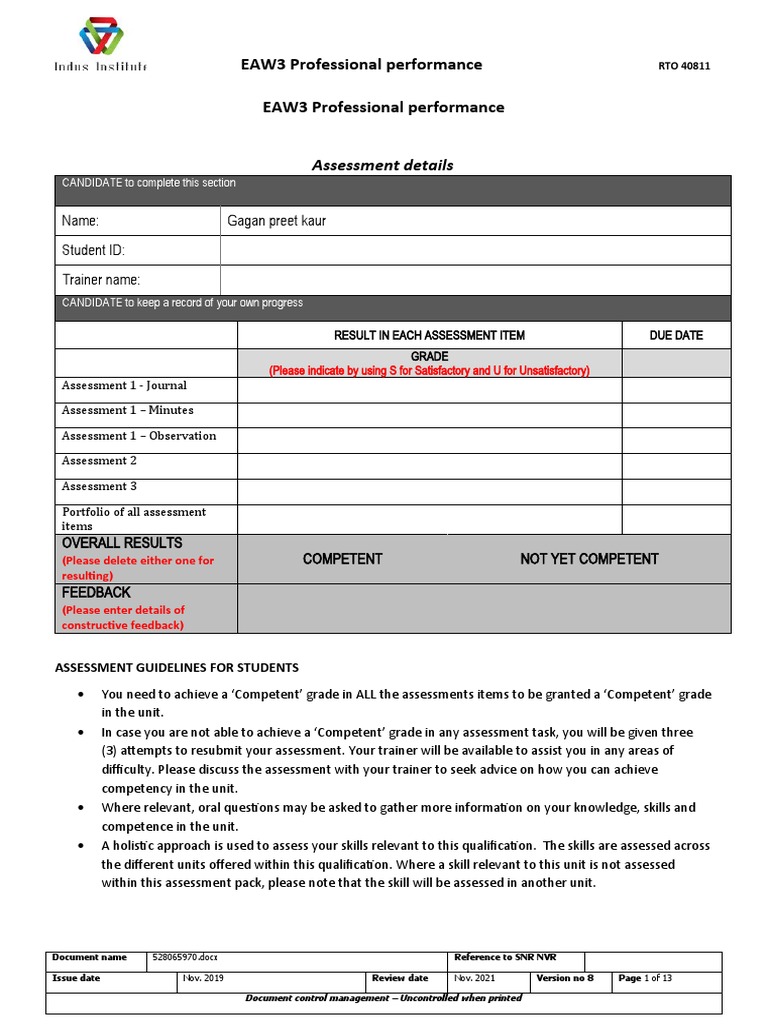 EAW3 Professional Performance Assessment | PDF | Diversity (Business ...