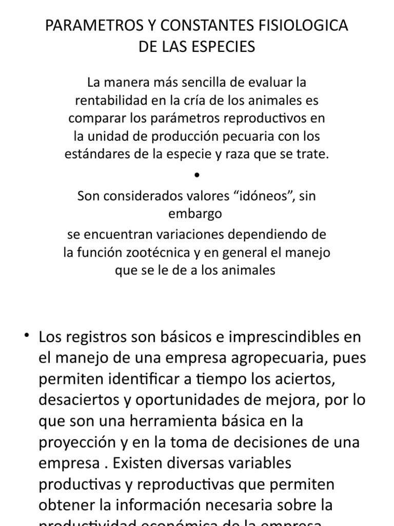 Parámetros Fisiológicos en Animales | PDF | Cuerpo humano | Biología