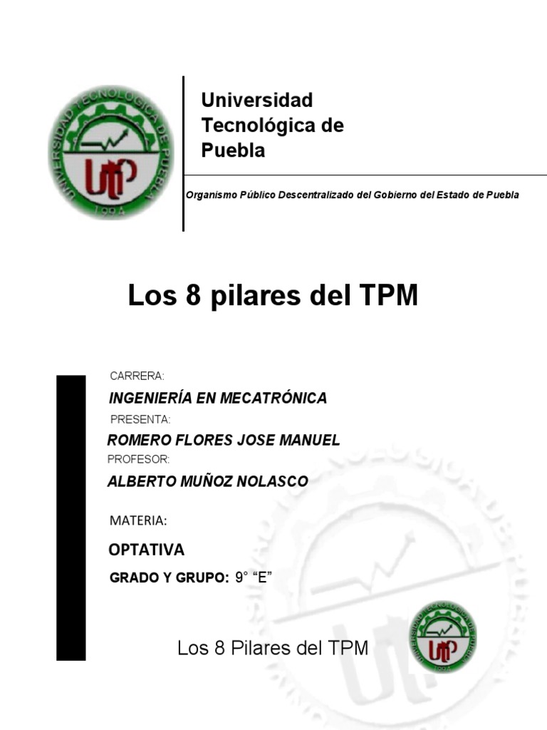 Los 8 Pilares Del TPM | PDF | Cadena de valor | Planificación