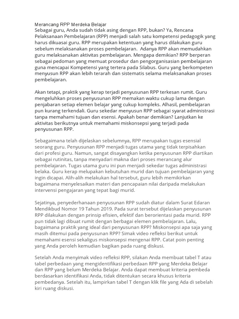 RPP Merdeka Belajar: Panduan Praktis Guru | PDF