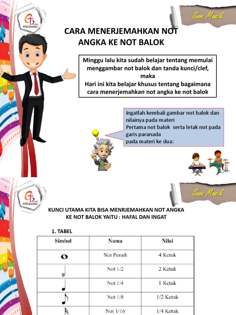 Terjemahan Not Angka ke Not Balok | PDF