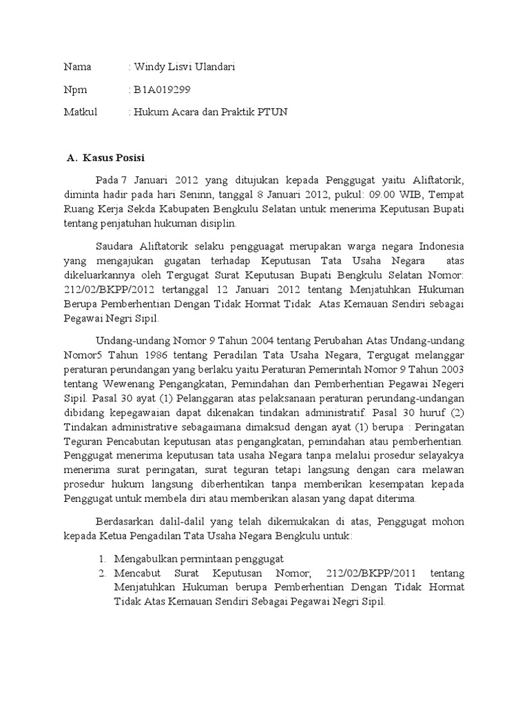 Windy Lisvi (Kaspos PTUN) | PDF