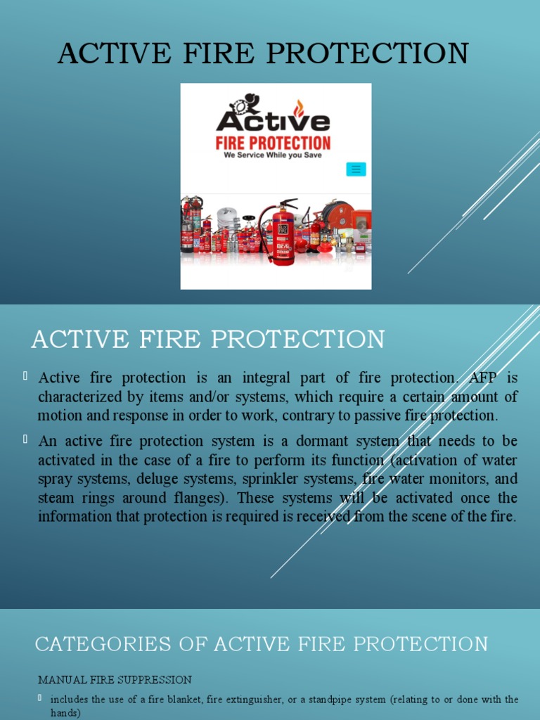 Active Fire Protection | PDF | Active Fire Protection | Fire Sprinkler ...