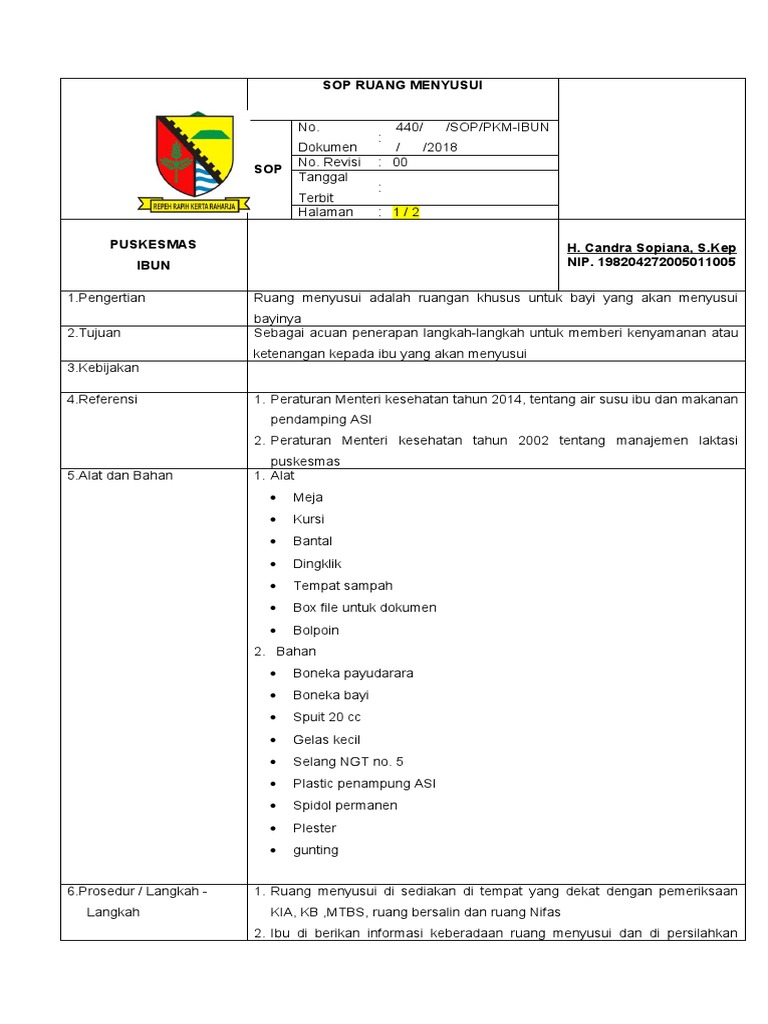 Sop Ruang Menyusui | PDF