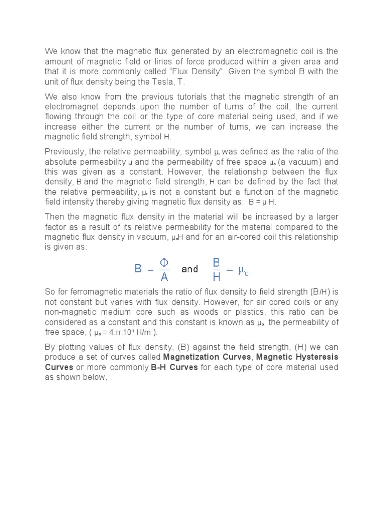 Magnetic Hysteresis | PDF | Inductor | Hysteresis